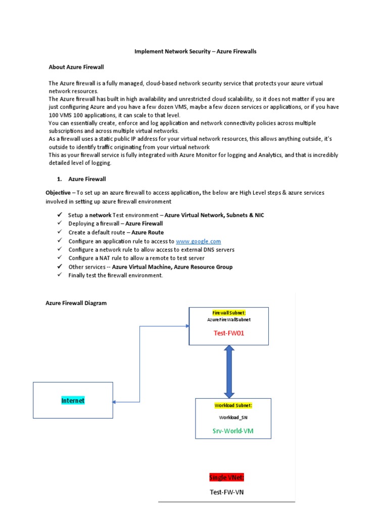 Azure Firewall Setup and Configuration Guide | PDF | Internet Protocol ...
