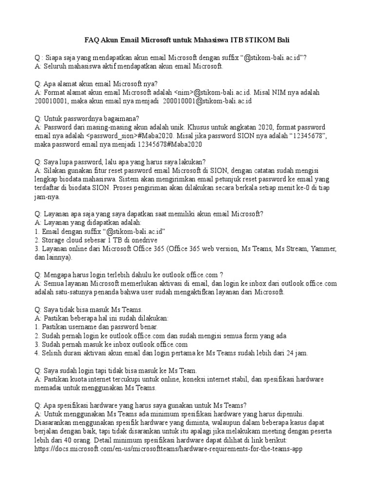 FAQ Akun Microsoft | PDF