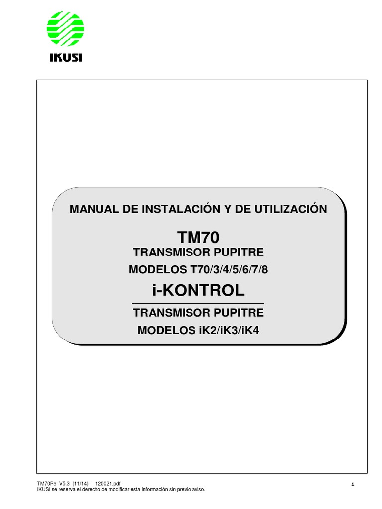 TM70 | Descargar gratis PDF | Relé | Diodo emisor de luz