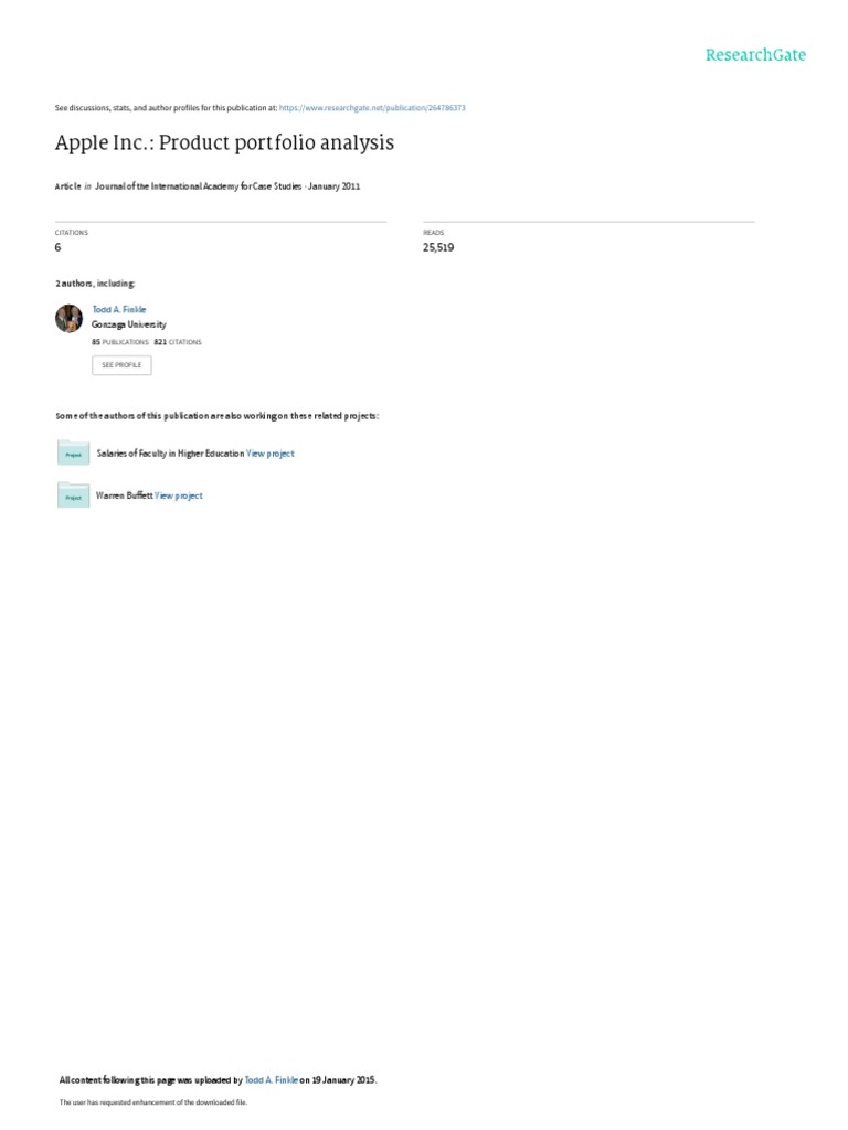 Apple Inc.: Product Portfolio Analysis: Journal of The International ...