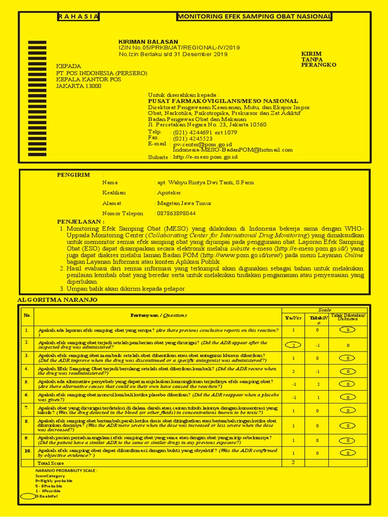 5c88c1e137e48 - Form Kuning MESO 2019 | PDF