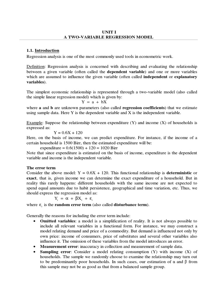 Chapter 1 | PDF | Errors And Residuals | Ordinary Least Squares