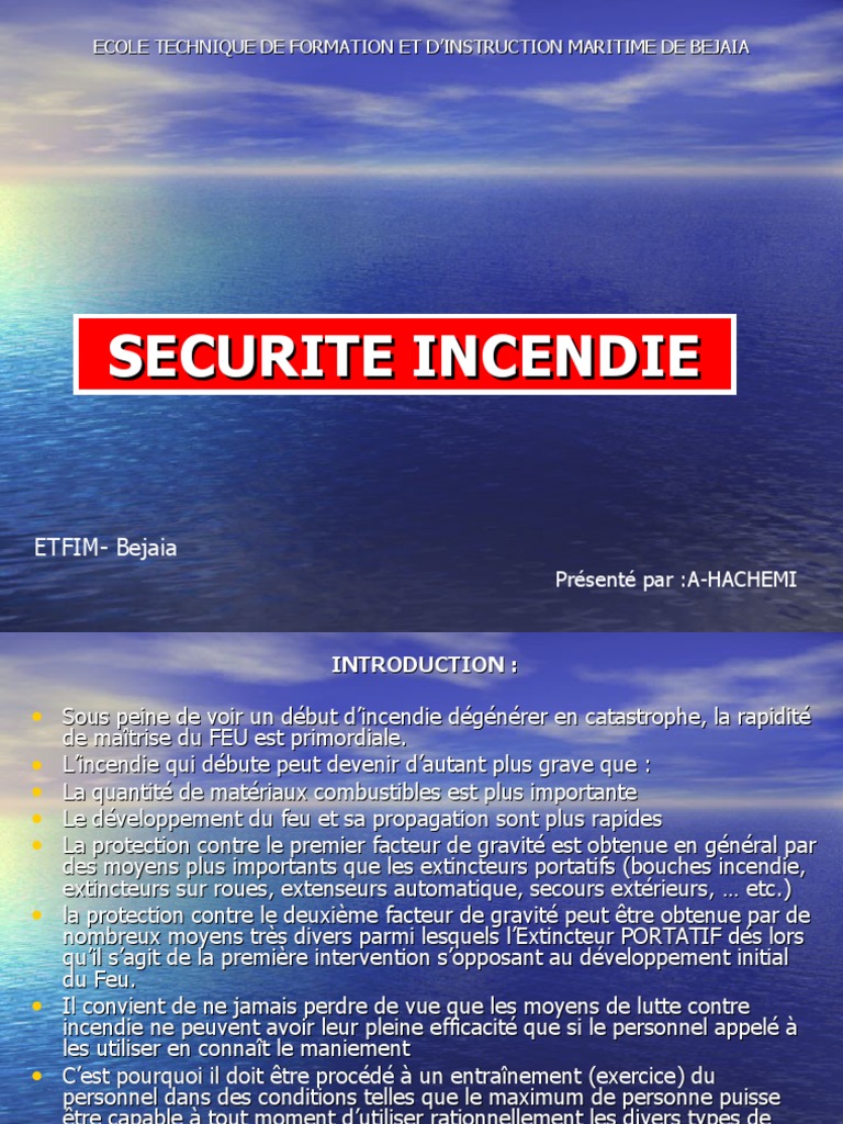 Securite Incendie | PDF | La combustion | Combustible