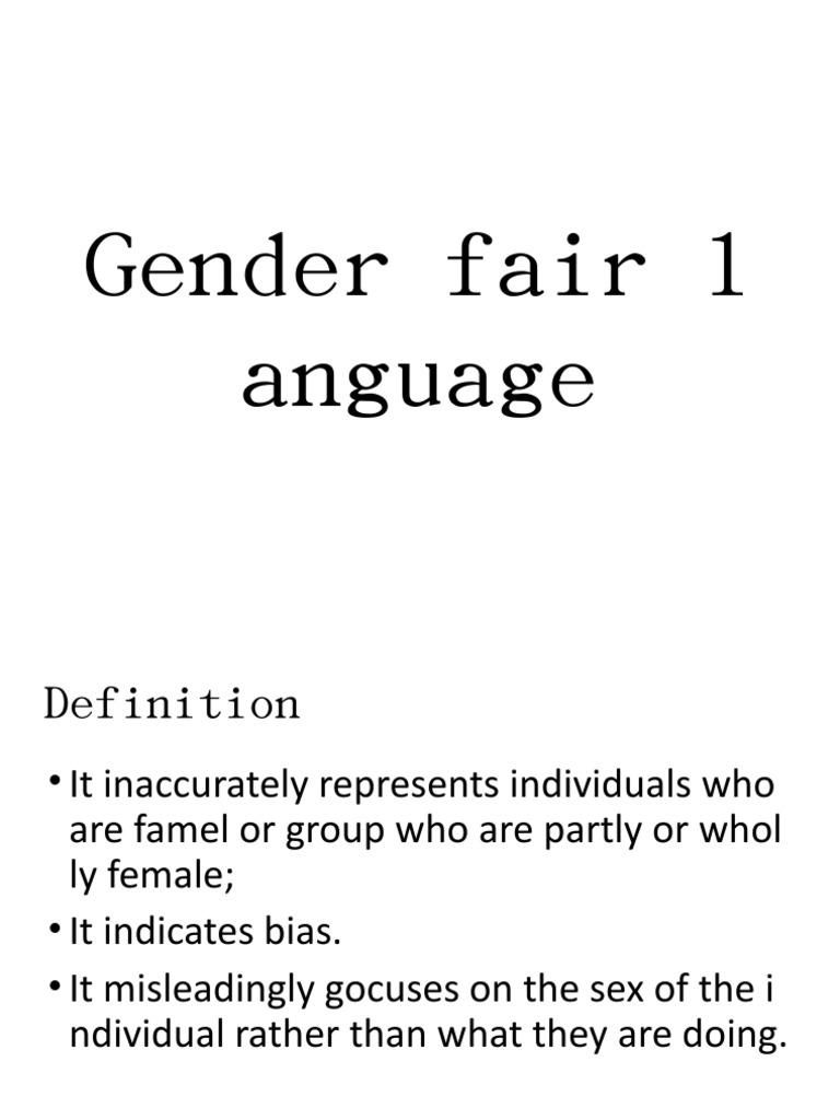 Gender Fair Language | PDF