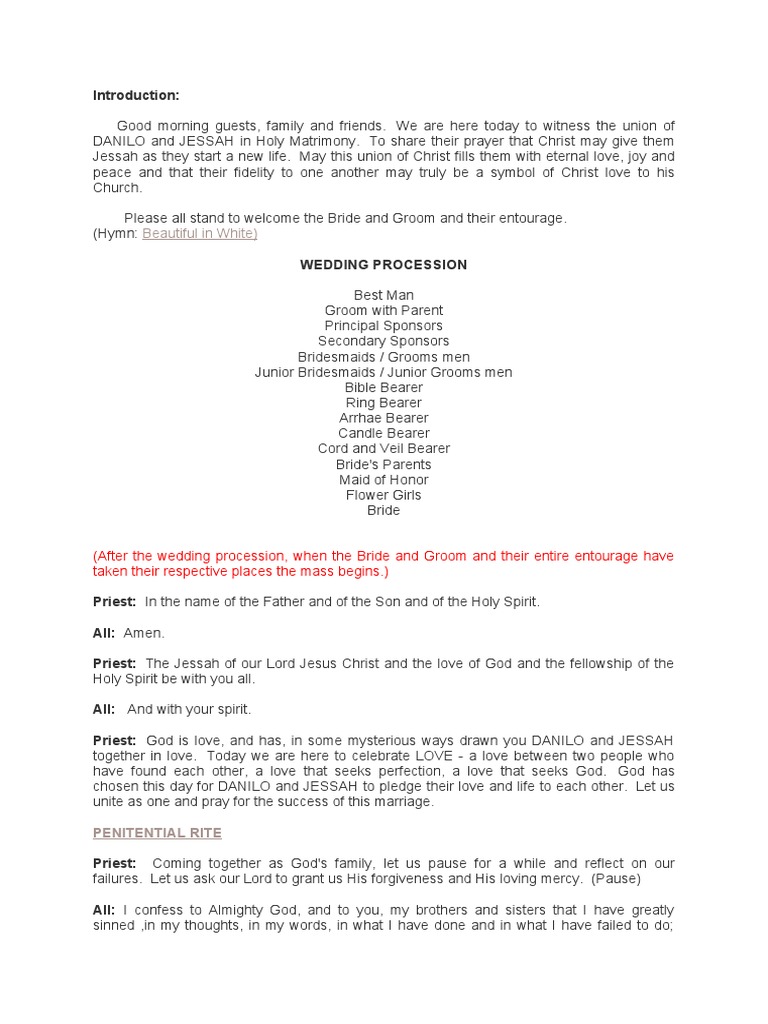 Commentator Script | PDF | Eucharist | Mass (Liturgy)