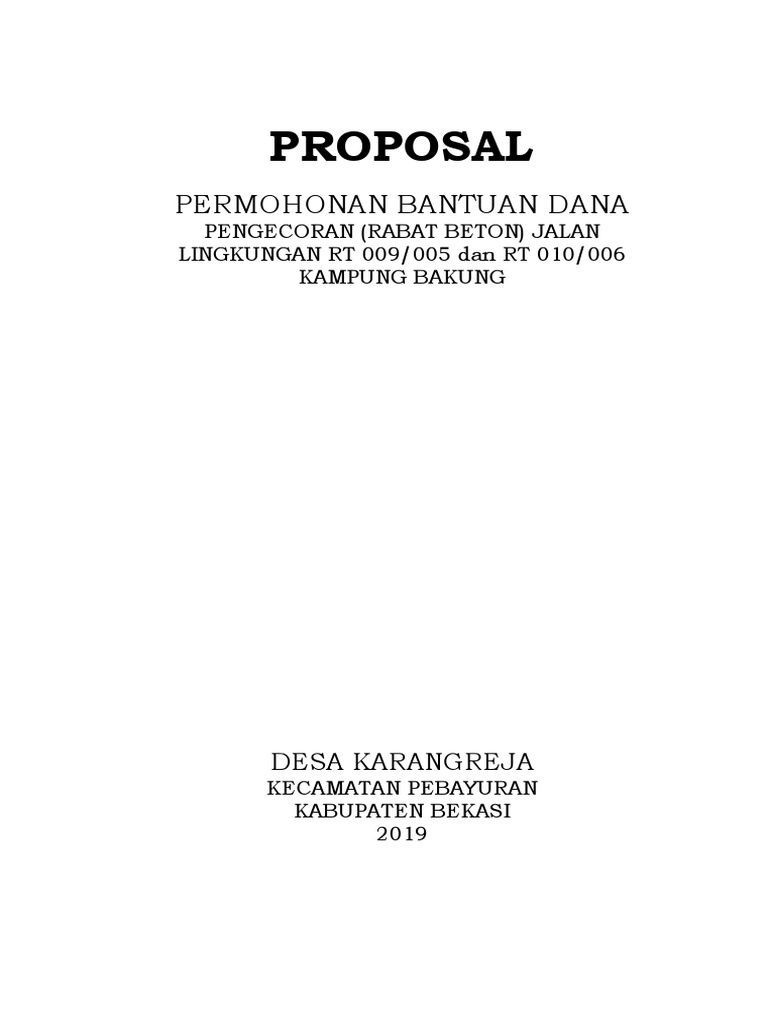 Contoh Proposal Pengecoran Jalan | PDF