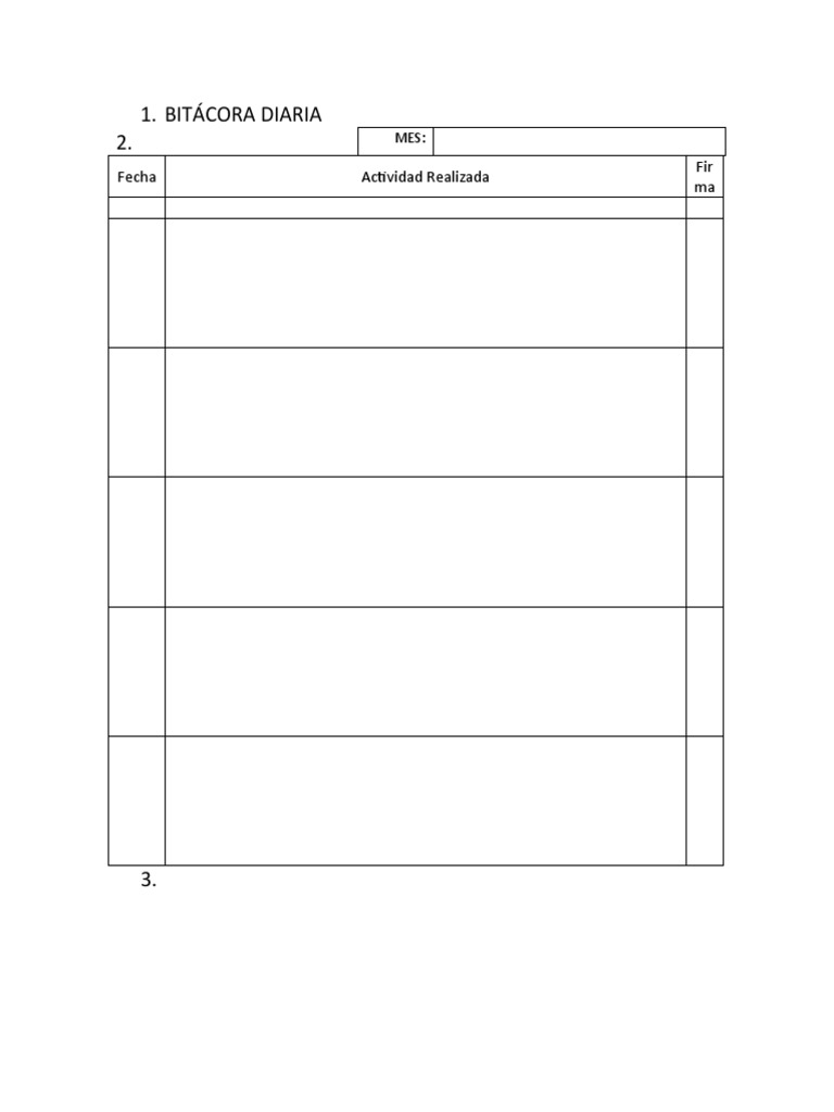 Formato Bitácora Diaria | PDF