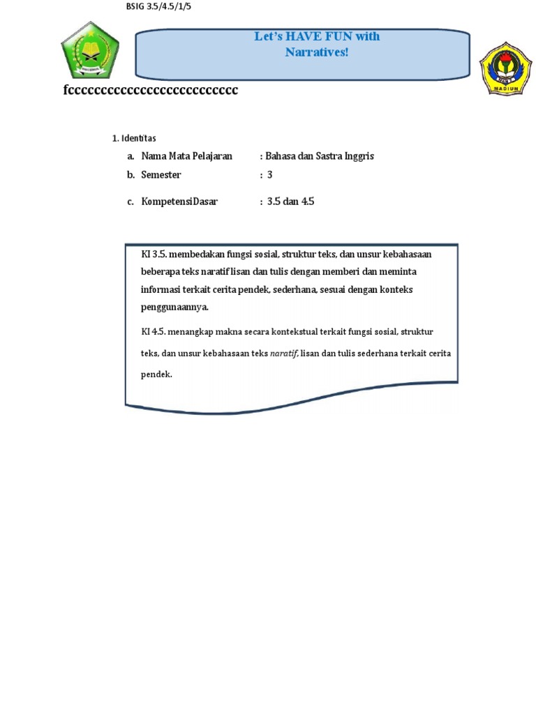 UKBM 5. Narrative | PDF | Short Stories