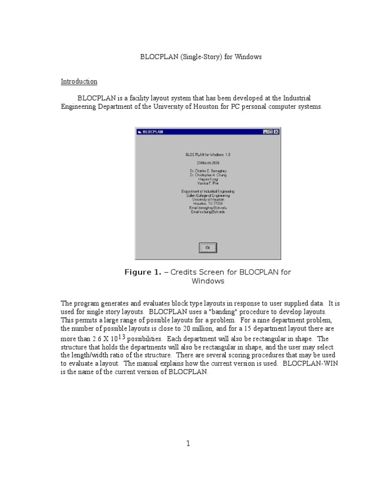 Figure 1. - Credits Screen For BLOCPLAN For | PDF | Menu (Computing ...