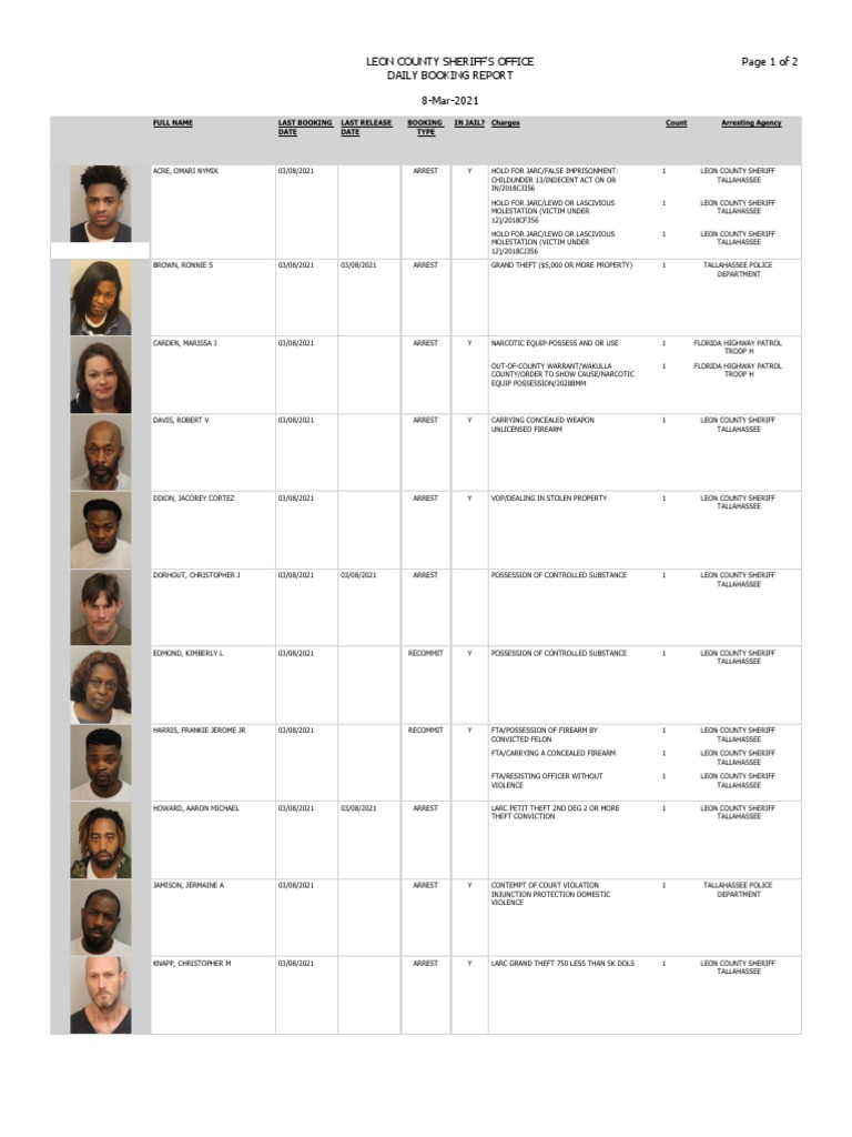 Booking Report 3-9-2021 | PDF | Sheriffs In The United States | Theft