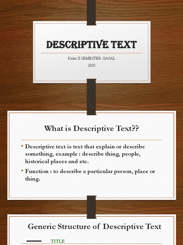 Descriptive Text: Kelas X Semester Gasal 2020 | PDF