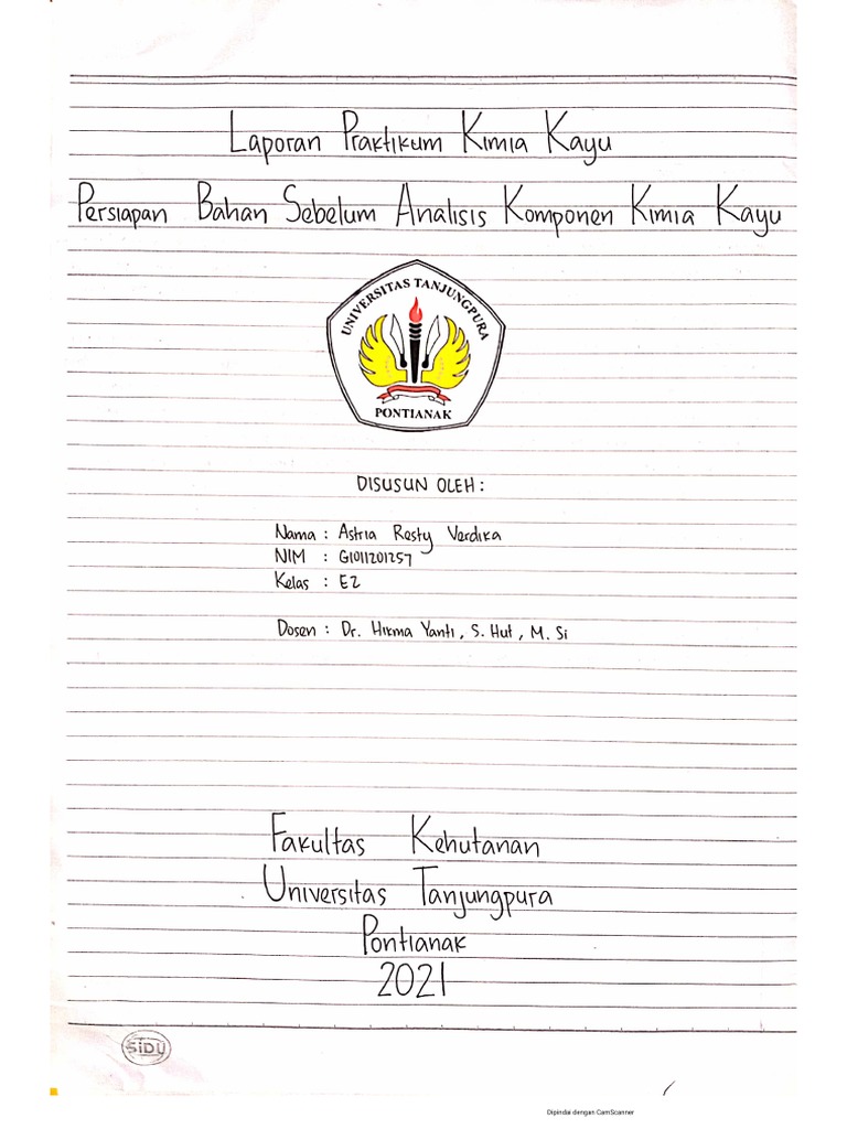 Laporan Praktikum Kimia Kayu - Astria Resty Verdika G1011201257 | PDF