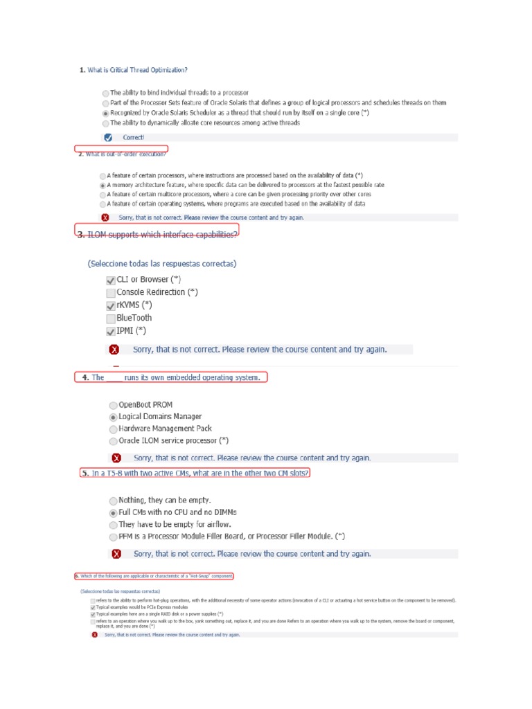 Test 2 - Assessment For SPARC T5 Installation and Maintenance | PDF