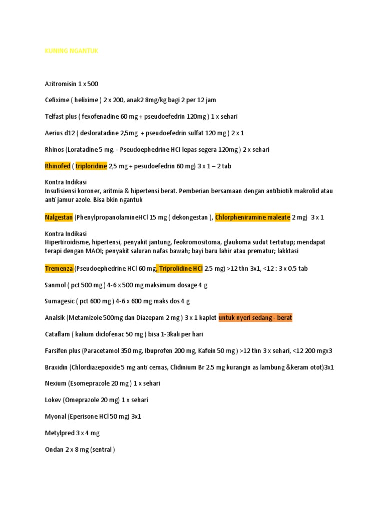 Jenis Obat Paten Dan Dosis | PDF