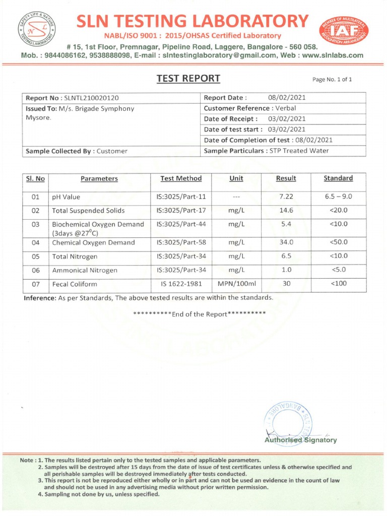 STP Test Report | PDF
