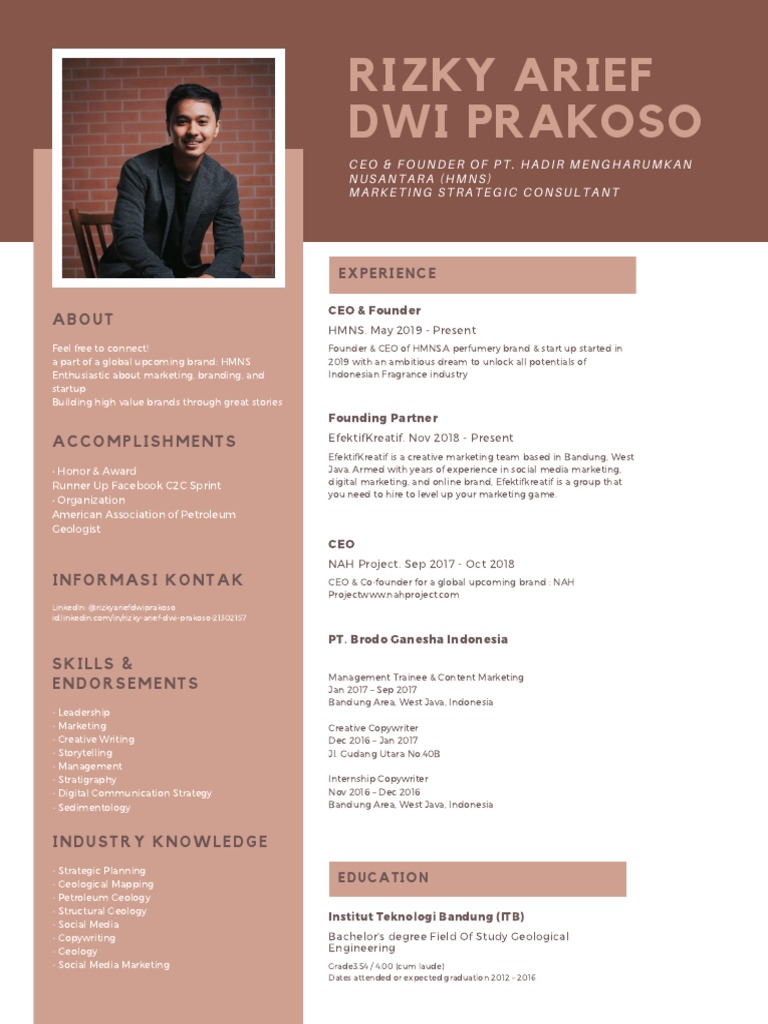 Cv Rizky Arief Dwi P Pdf Marketing Business Economics