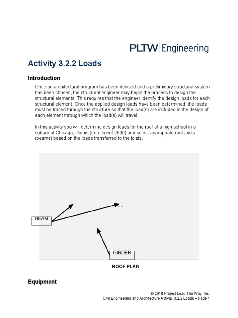 Activity 3.2.2 Loads: Roof Plan | PDF | Roof | Structural Load