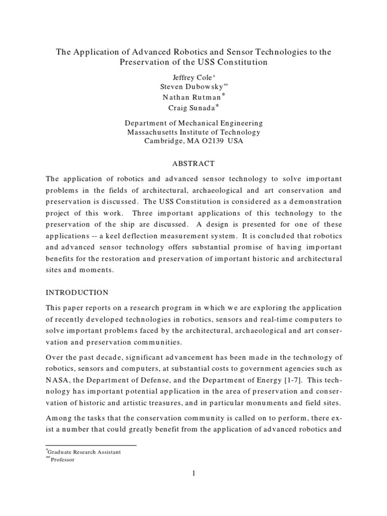 Robotics for USS Constitution Preservation | PDF | Robotics | Robot