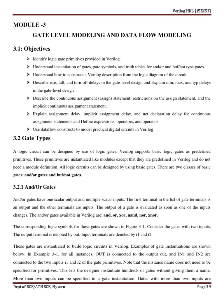 Module 3 Gate Level Modeling And Data Flow Modeling 3 1 Objectives Descargar Gratis Pdf