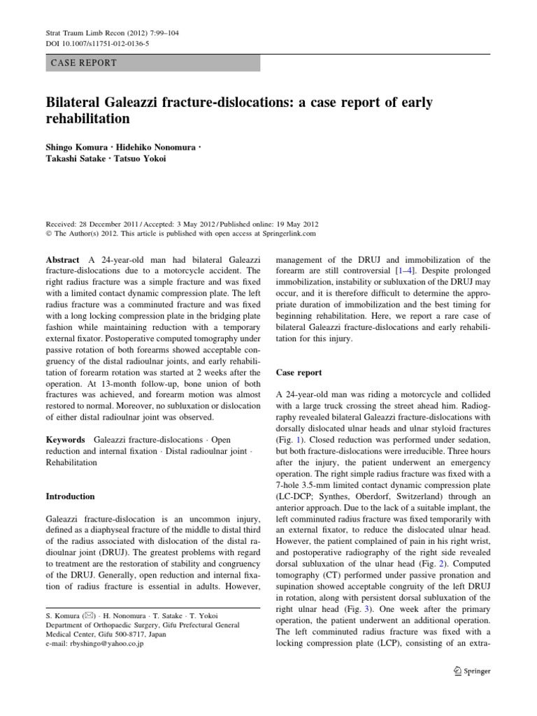 Galeazzi | PDF | Anatomical Terms Of Motion | Musculoskeletal System