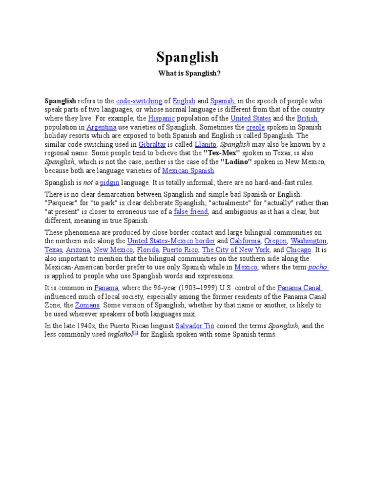 Understanding Spanglish Dynamics | PDF