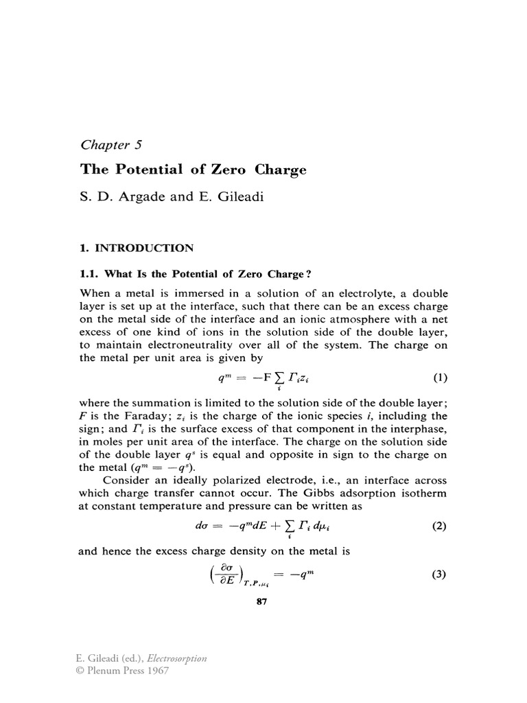 Potential of Zero Charge | PDF | Physical Chemistry | Chemistry
