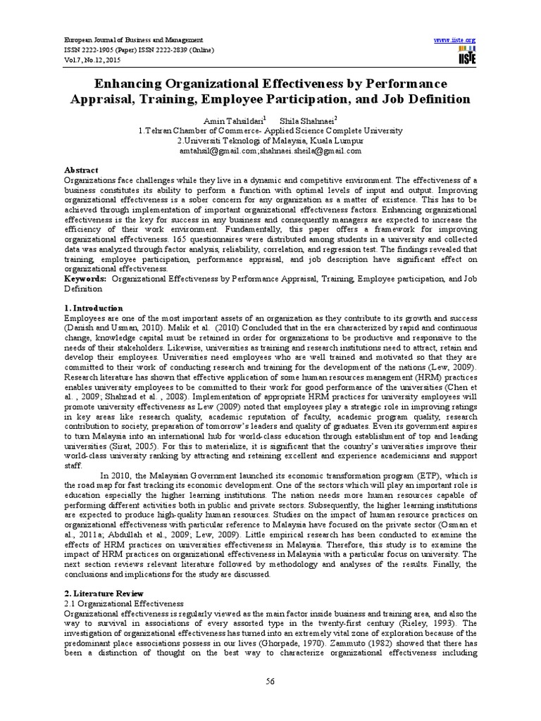 Factor Organizational Effectiveness | PDF | Performance Appraisal ...