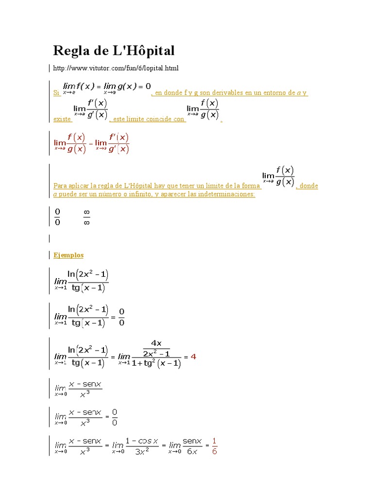Regla de L Hopital | PDF