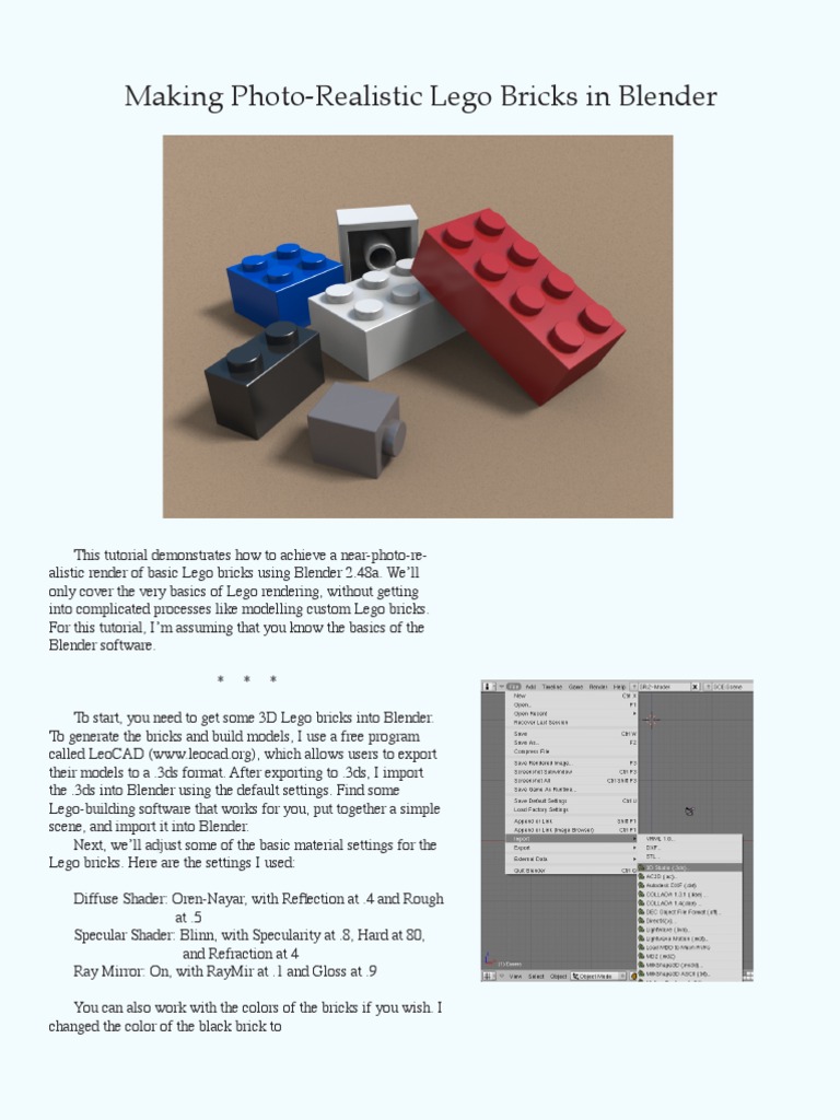 Making Photo-Realistic Lego Bricks in Blender
