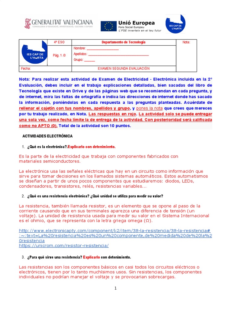Cuaderno Trabajo Electricidad - Electronica Castellano | PDF | Diodo ...