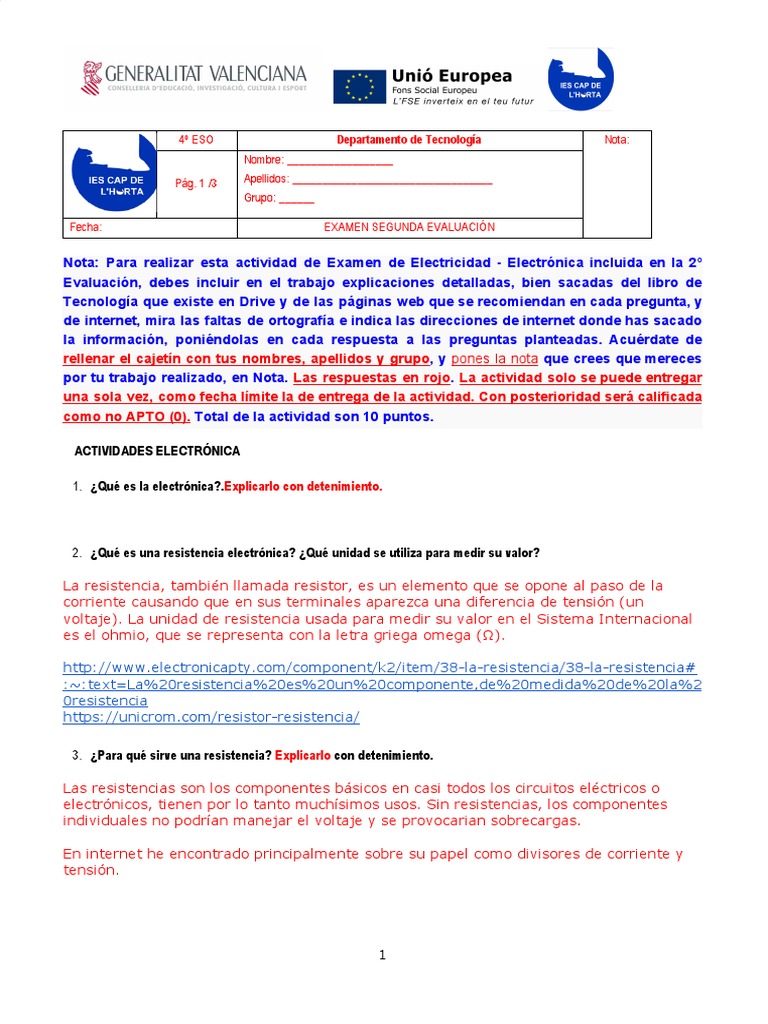 Cuaderno Trabajo Electricidad - Electronica Castellano | PDF | Diodo ...