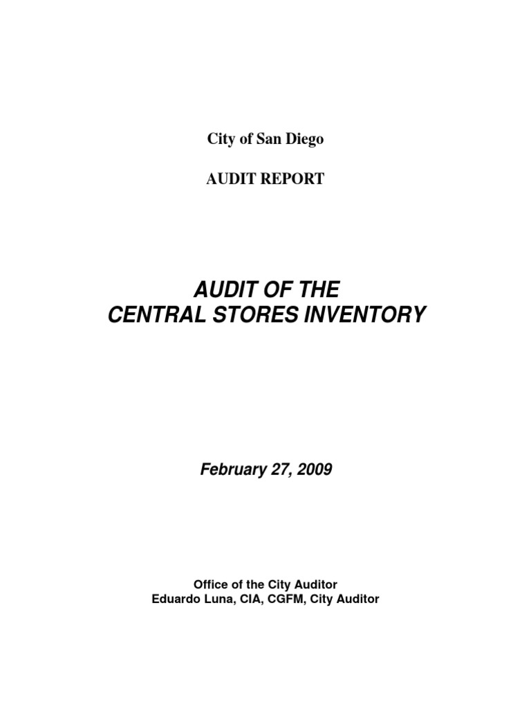 Audit Report of The Central Stores Inventory | PDF | Inventory ...