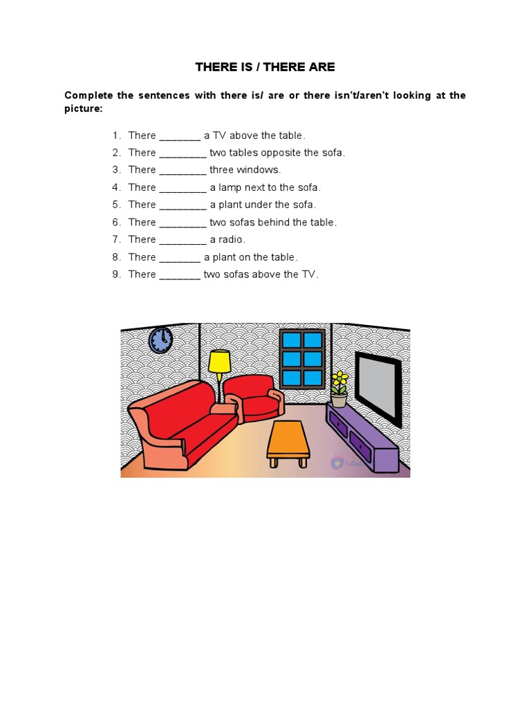 There Is There Are Reading Comprehension Exercises Worksheet Template | PDF