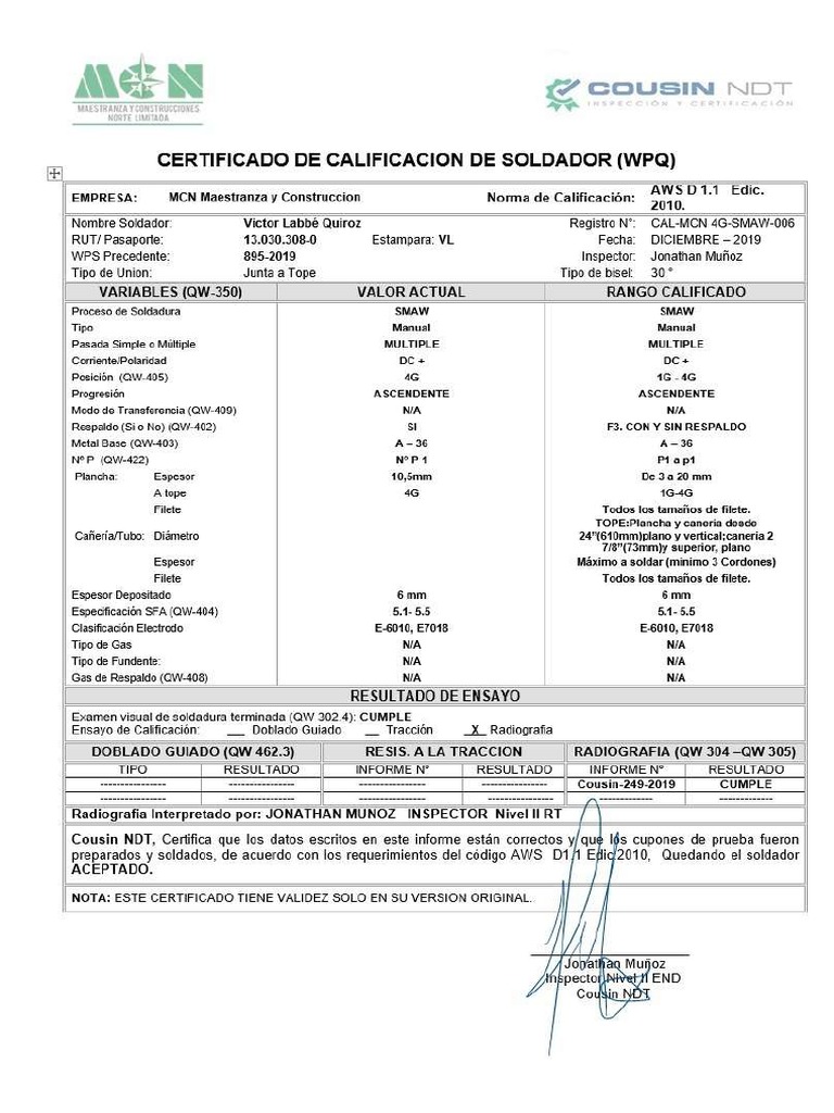 Cal-Mcn 4g-Smaw - 006 | PDF