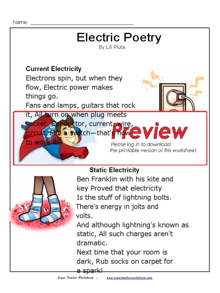 Electric Poetry: Current Electricity | PDF | Electric Charge | Electricity