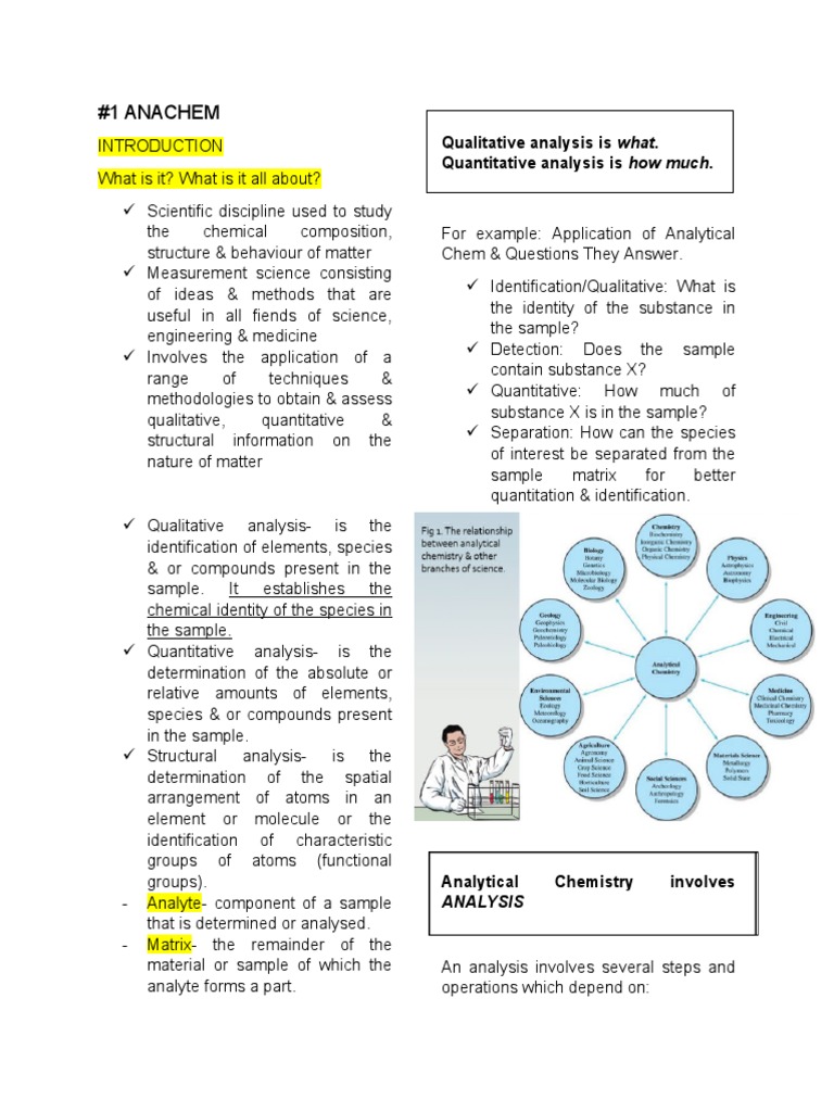 #1 Anachem: Qualitative Analysis Is What. Quantitative Analysis Is How ...