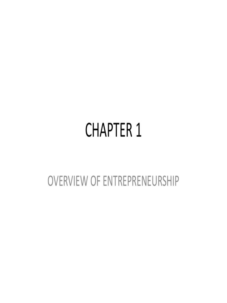 CHAPTER 1-Entreprenuership | PDF | Entrepreneurship | Employment