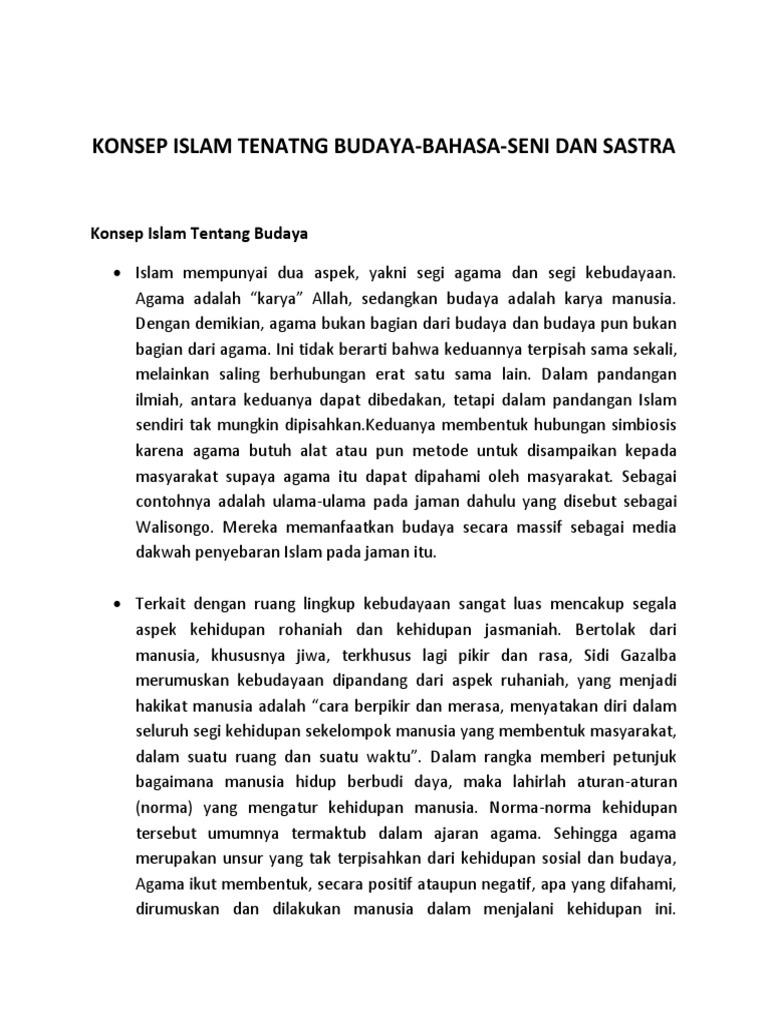 Seni Islami dalam Budaya dan Sastra | PDF