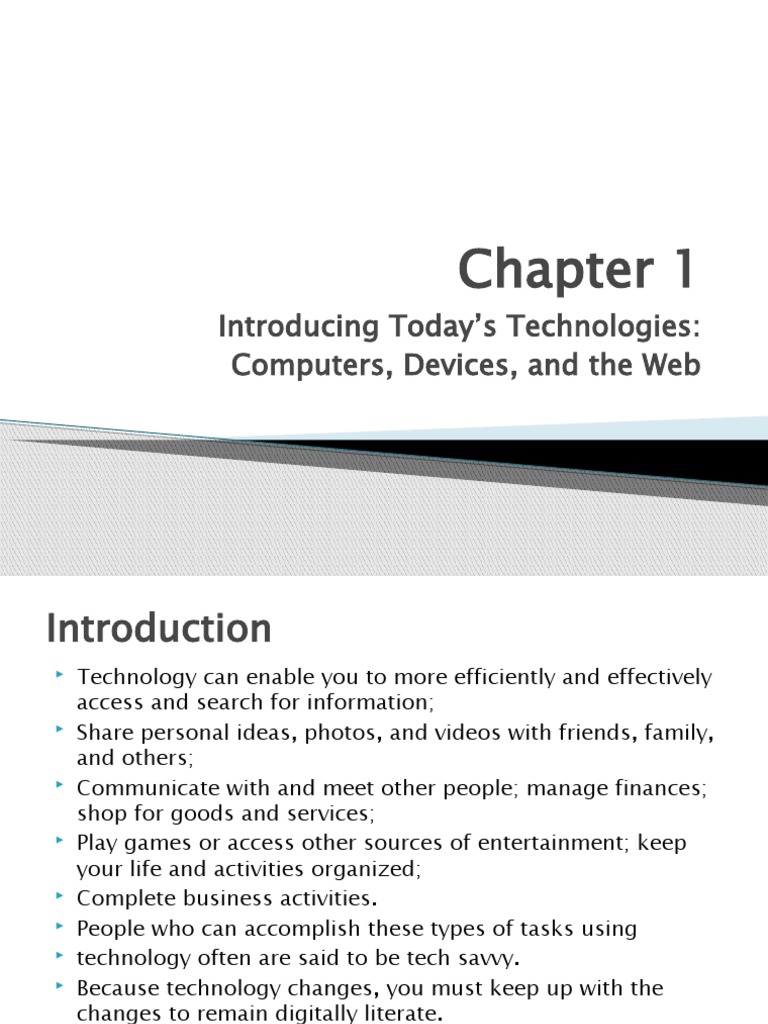 Introducing Today's Technologies: Computers, Devices, and The Web | PDF | Smartphone | Computer ...