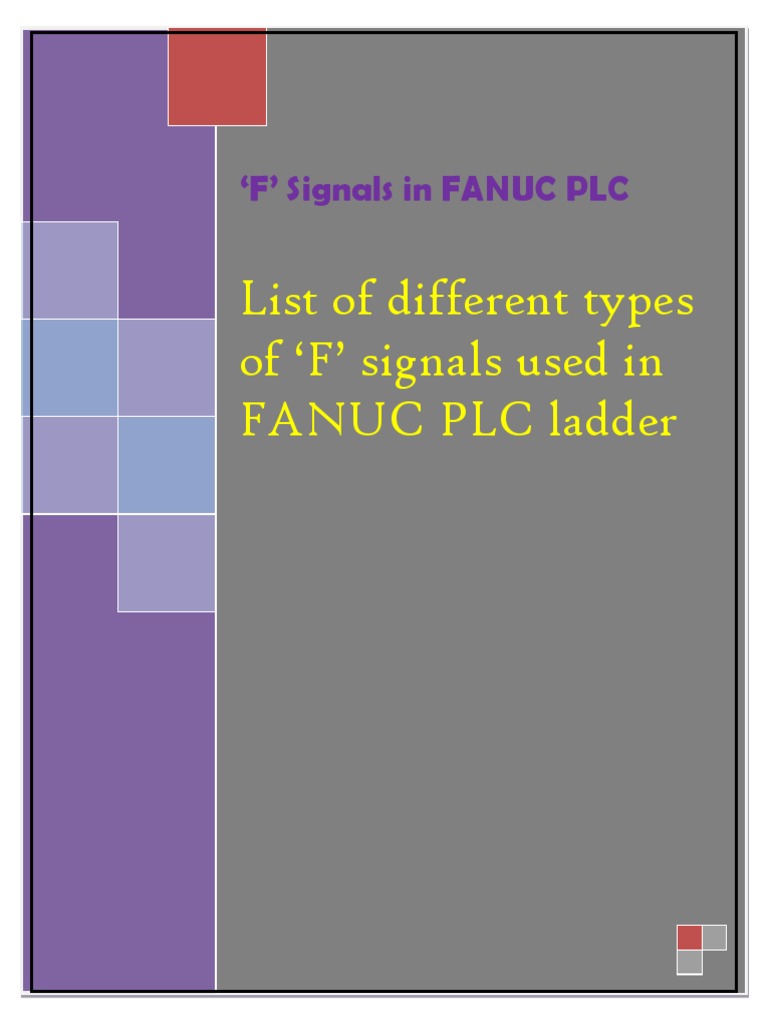 List of Different Types of F' Signals Used in FANUC PLC Ladder | PDF ...