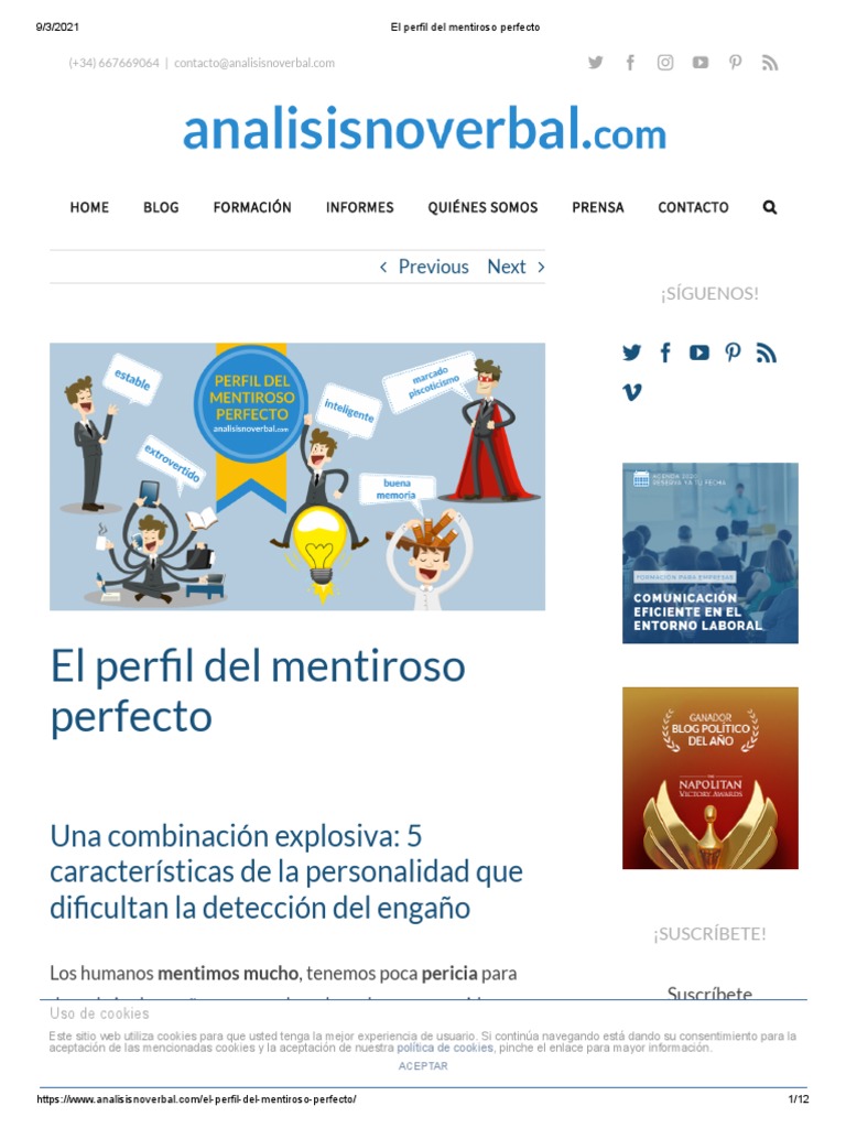 El Perfil Del Mentiroso Perfecto | PDF | Cookie HTTP | Experiencia de usuario