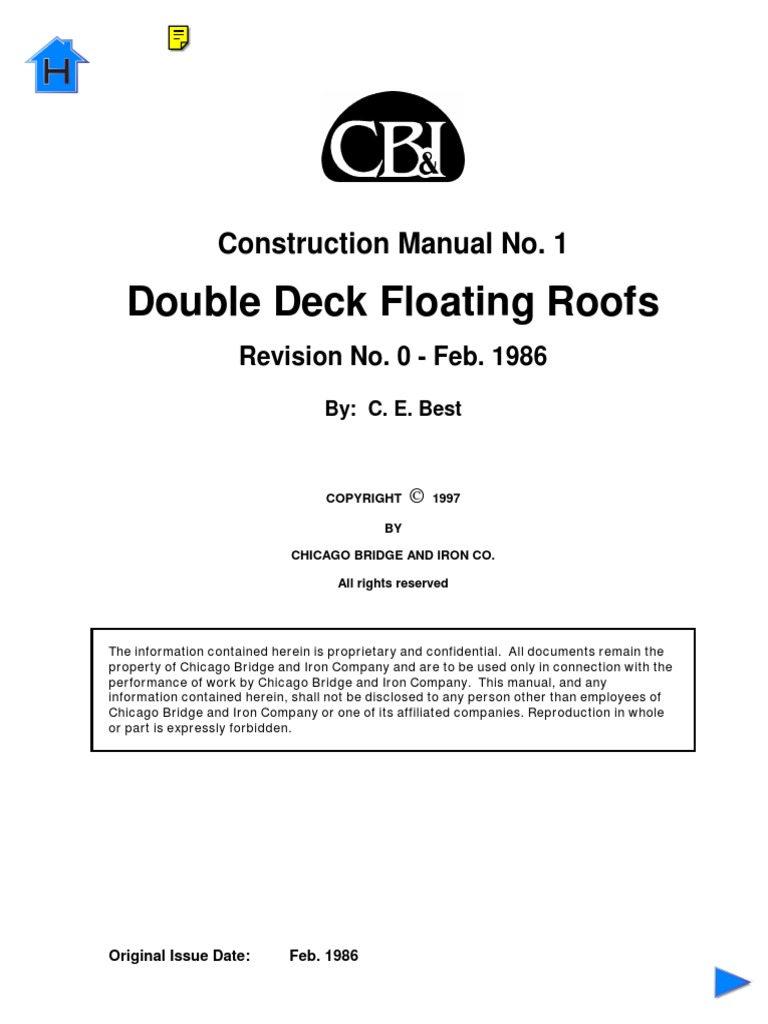 Double Deck Floating Roofs: Construction Manual No. 1 | PDF