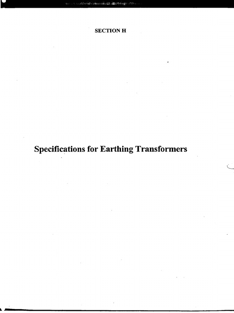 Specification For Earthing Transformer | PDF