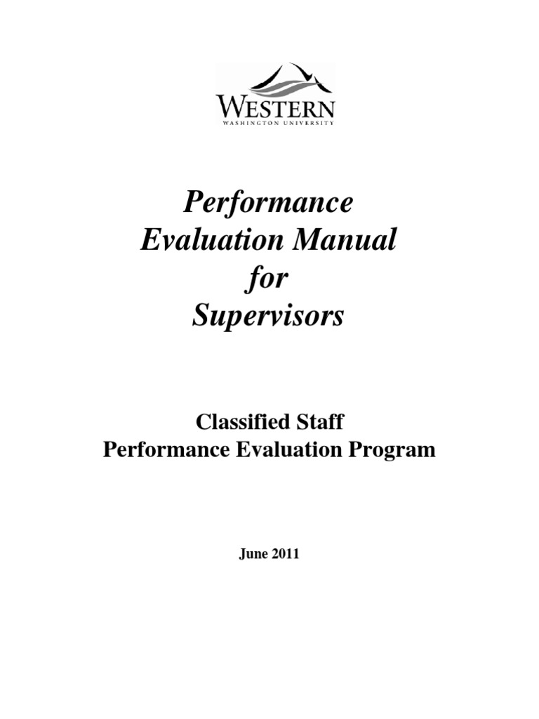 Performance Evaluation Manual For Supervisors Pdf Performance