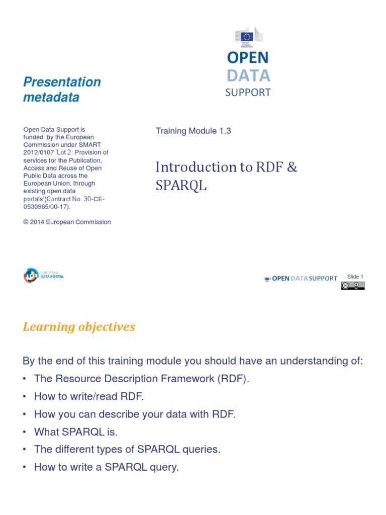 Introduction To RDF & Sparql: Presentation Metadata | PDF | Resource ...