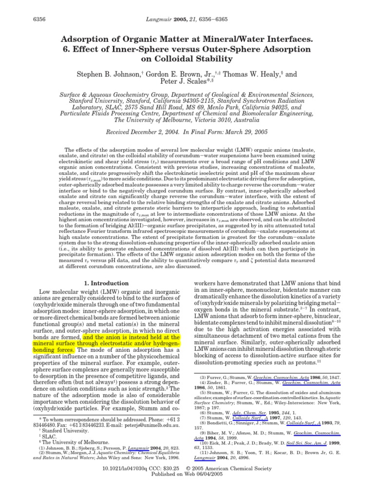 Mechanism Inner Sphere Versus Outer Sphere Johnson 2005 | PDF | Science ...