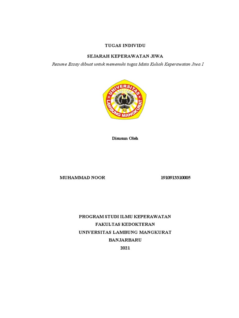 Format Resume Kep. Kes. Jiwa I | PDF