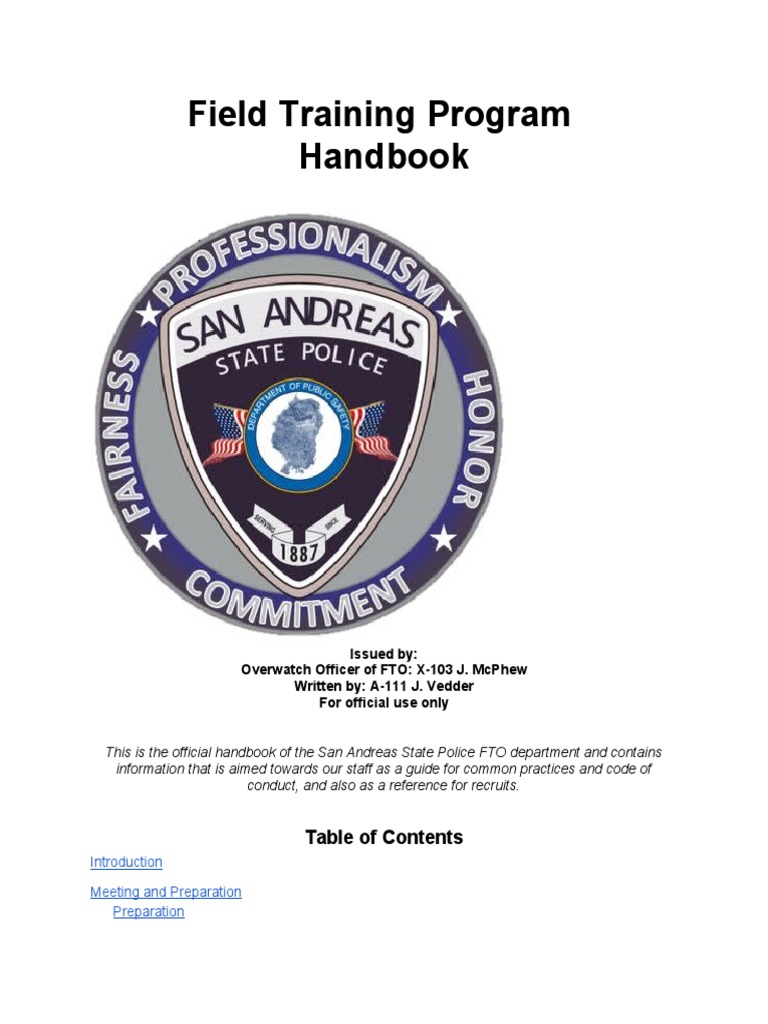 Field Training Program | Download Free PDF | Traffic Stop | Criminal ...