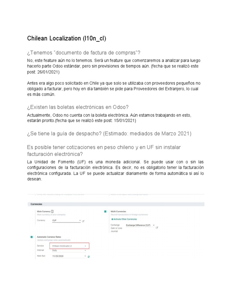 Chilean Localization l10n CL 2 | PDF | Factura | Tecnologías de la ...