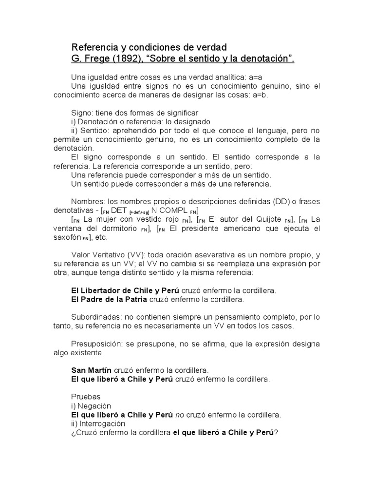 Frege Russell y Strawson | PDF | Oración (Lingüística) | Bertrand Russell